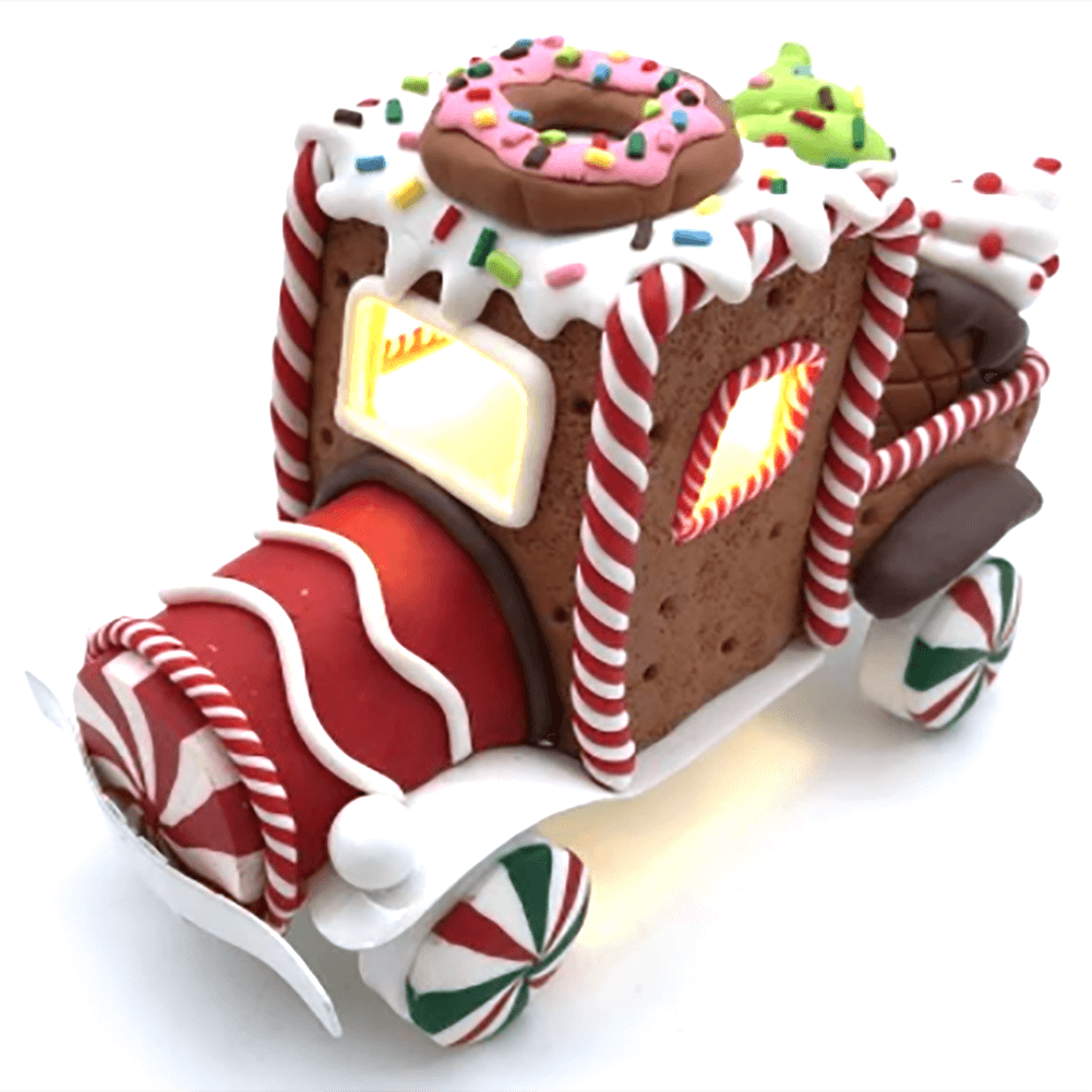 Furgone di marzapane con luci 13x7x9cm - Agri Brianza