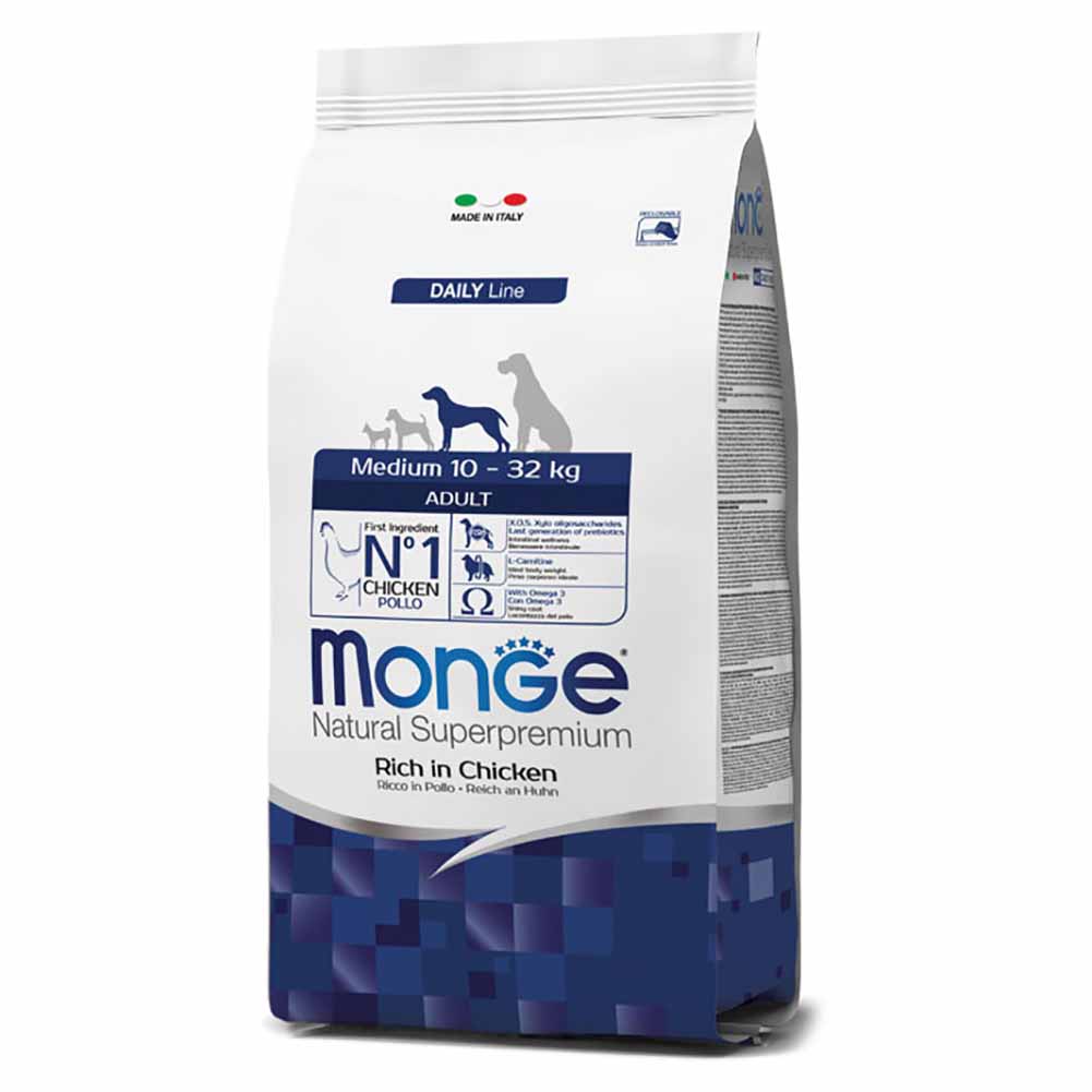 Alimento cane Monge Medium adult pollo 3kg - Agri Brianza