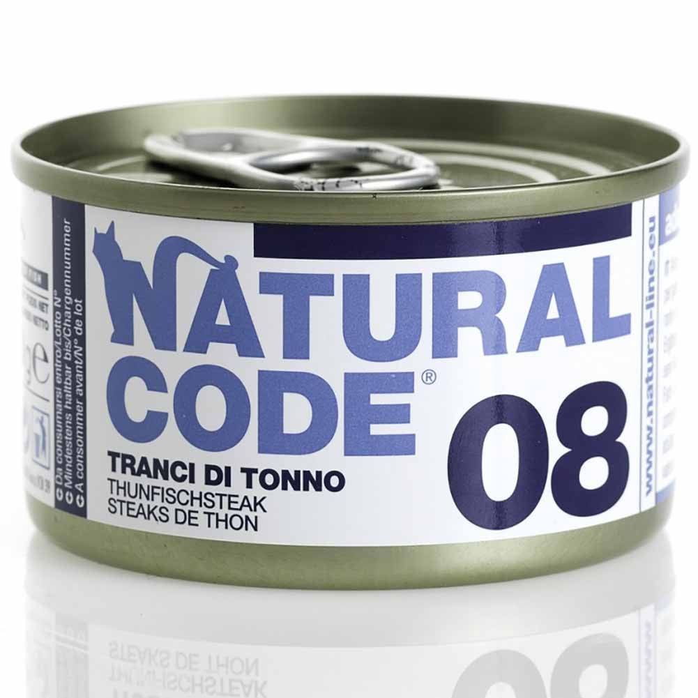 Alimento gatto umido Natural Code 08 Tranci di tonno 85g - Agri Brianza
