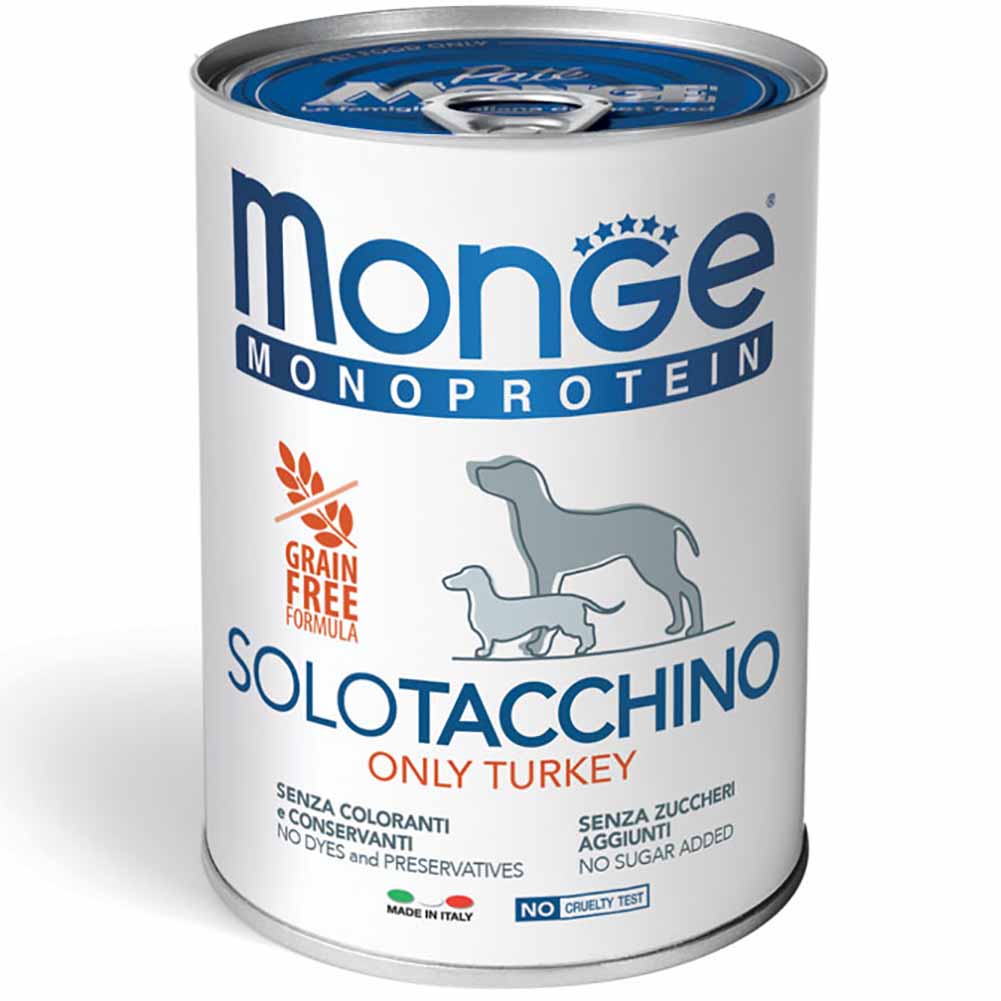 Alimento cane Monge monoprotein solo tacchino 400g - Agri Brianza